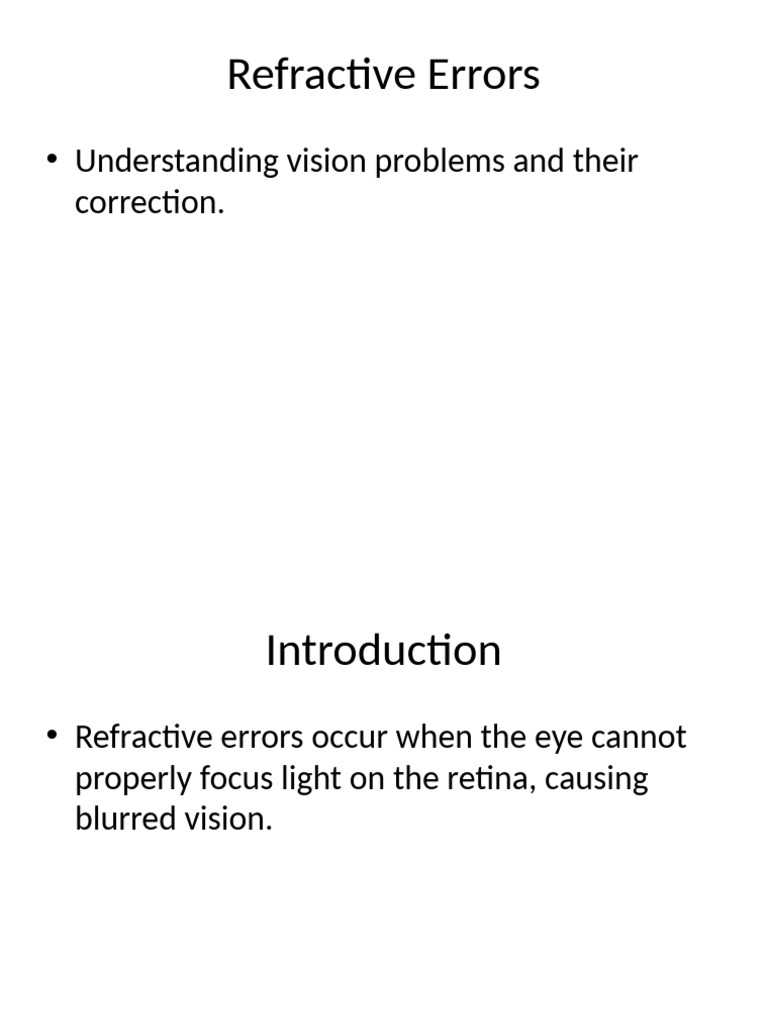 Refractive Errors Presentation | PDF