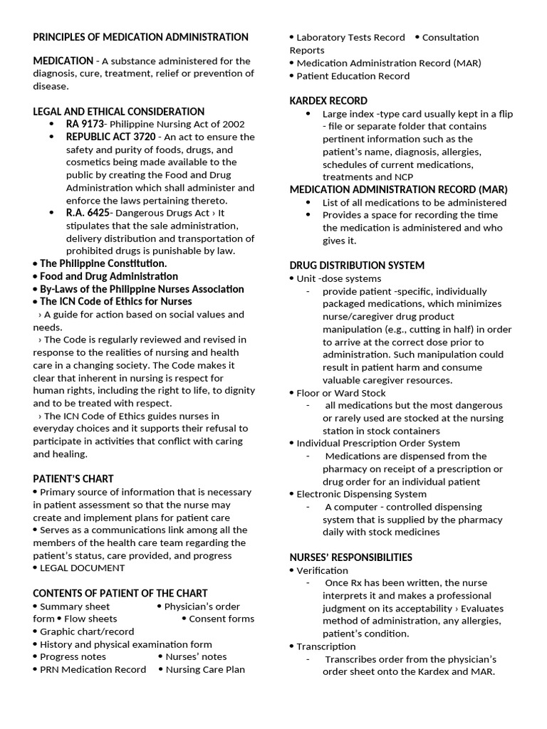 Principles of Medication Administration | PDF | Intravenous Therapy ...