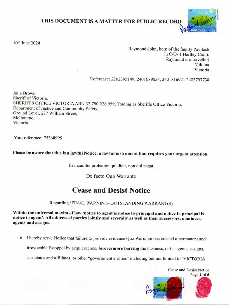 Sheriff-Cease-and-Desist-Notice-PAVILACH | PDF