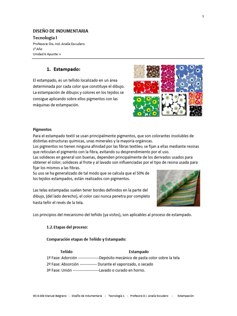 1 - Apunte Estampado | PDF | Textiles