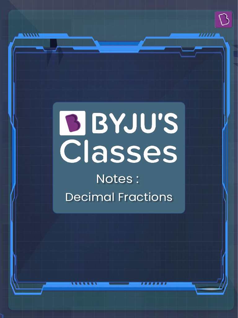 ICSE G+07 Decimal+Fractions Notes | PDF | Division (Mathematics) | Decimal