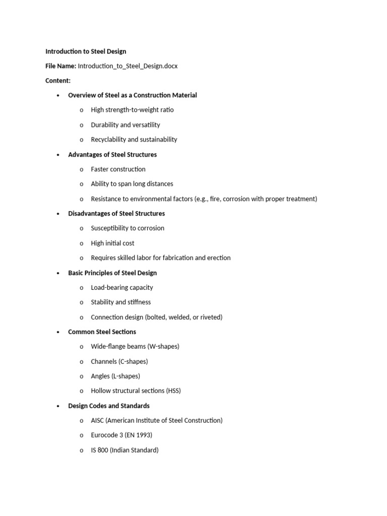 Introduction To Steel Design | PDF