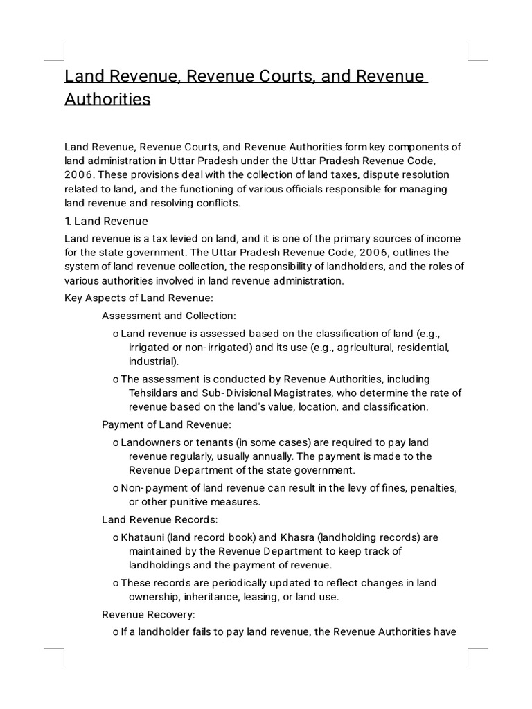 Land Revenue | PDF | Leasehold Estate | Lease