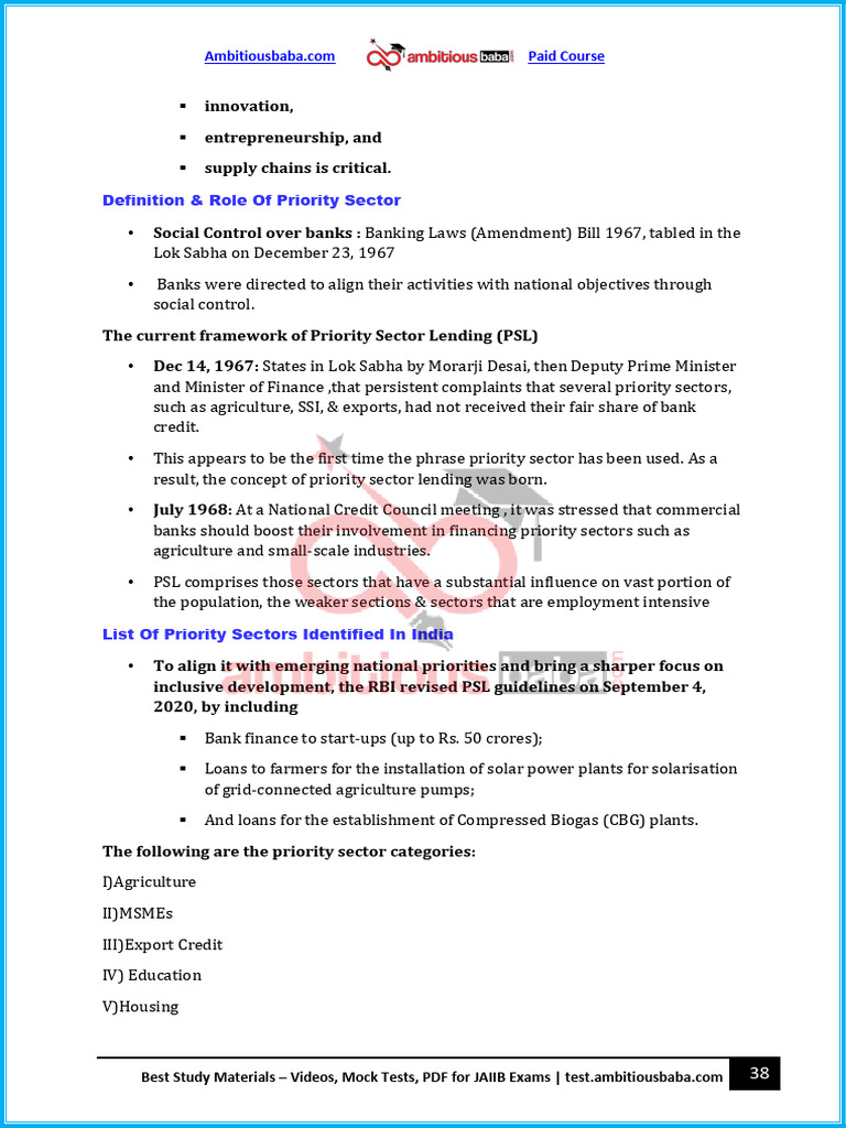 JAIIB Capsule PDF Paper 1 IEIFS New Syllabus Ambitious Baba 38 | PDF