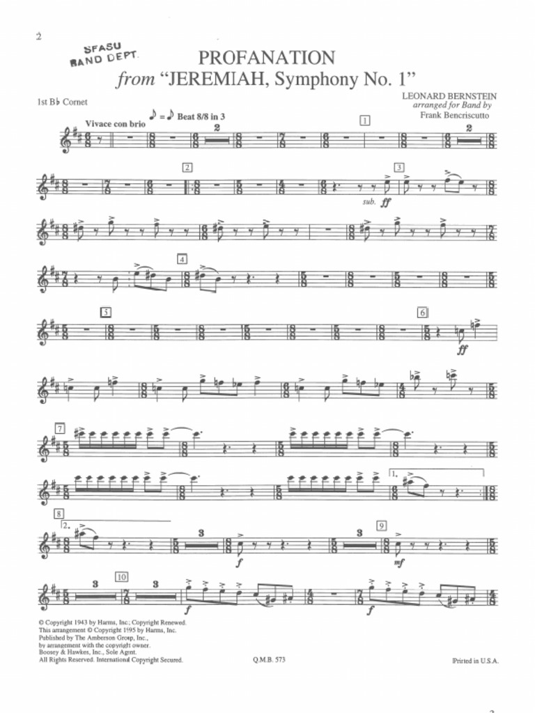 Open Bernstein - Profanation - Brass and Perc Parts - 2 | PDF