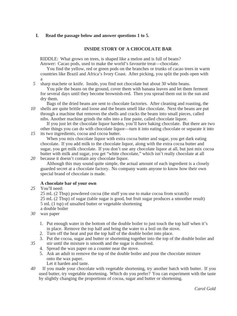 GL Story 2 | PDF | Chocolate | Cocoa Bean