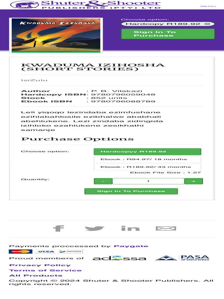 Shuter & Shooter Publishers (Pty) LTD - ViewProduct | PDF