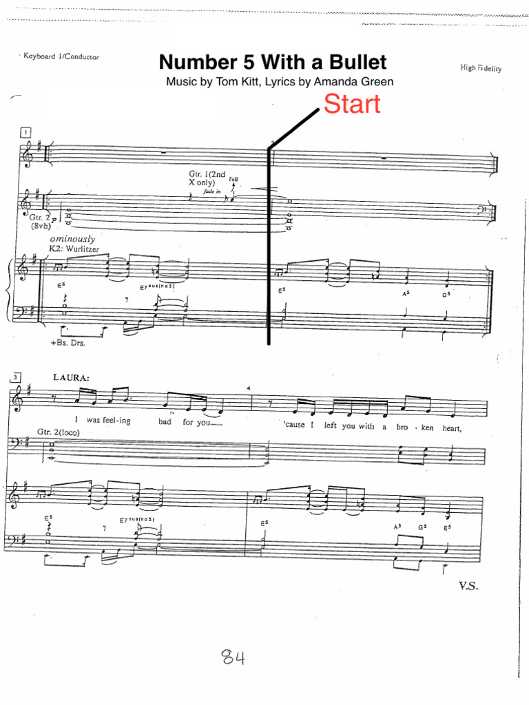 Number-5-with-a-Bullet-Sheet-Music Audition Cut | PDF