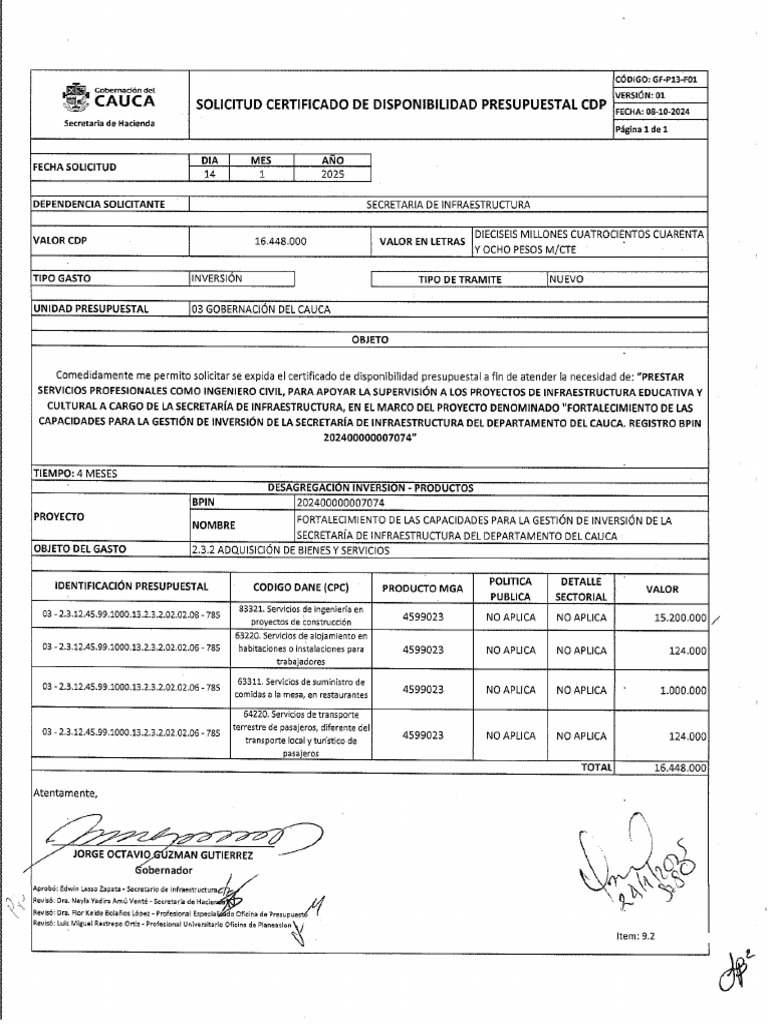 6 SOLICITUD CDP | PDF