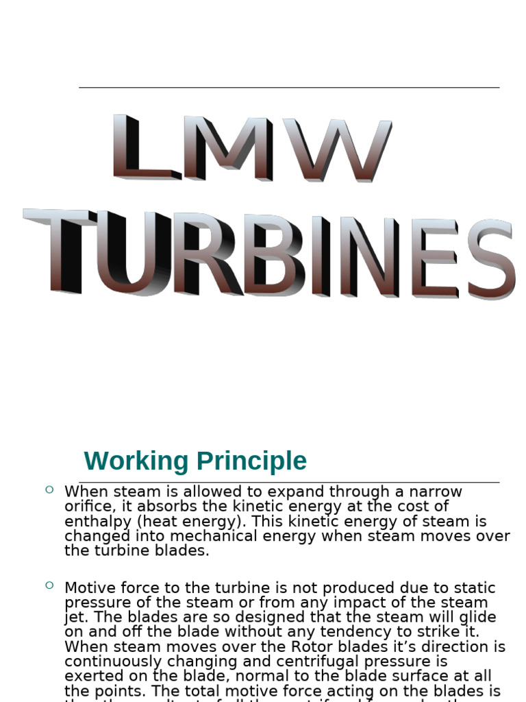LMW TURBINE | PDF | Turbine | Mechanical Engineering