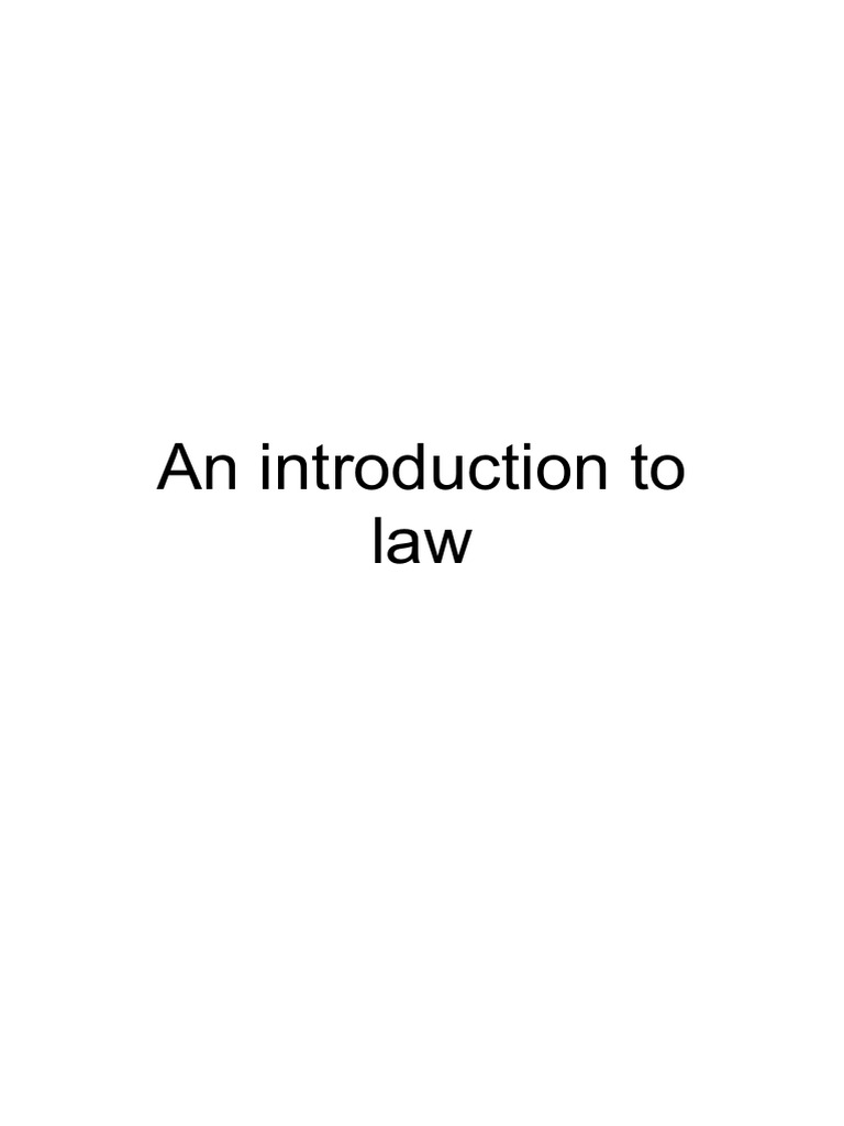 Intro To Law Book Summary | PDF