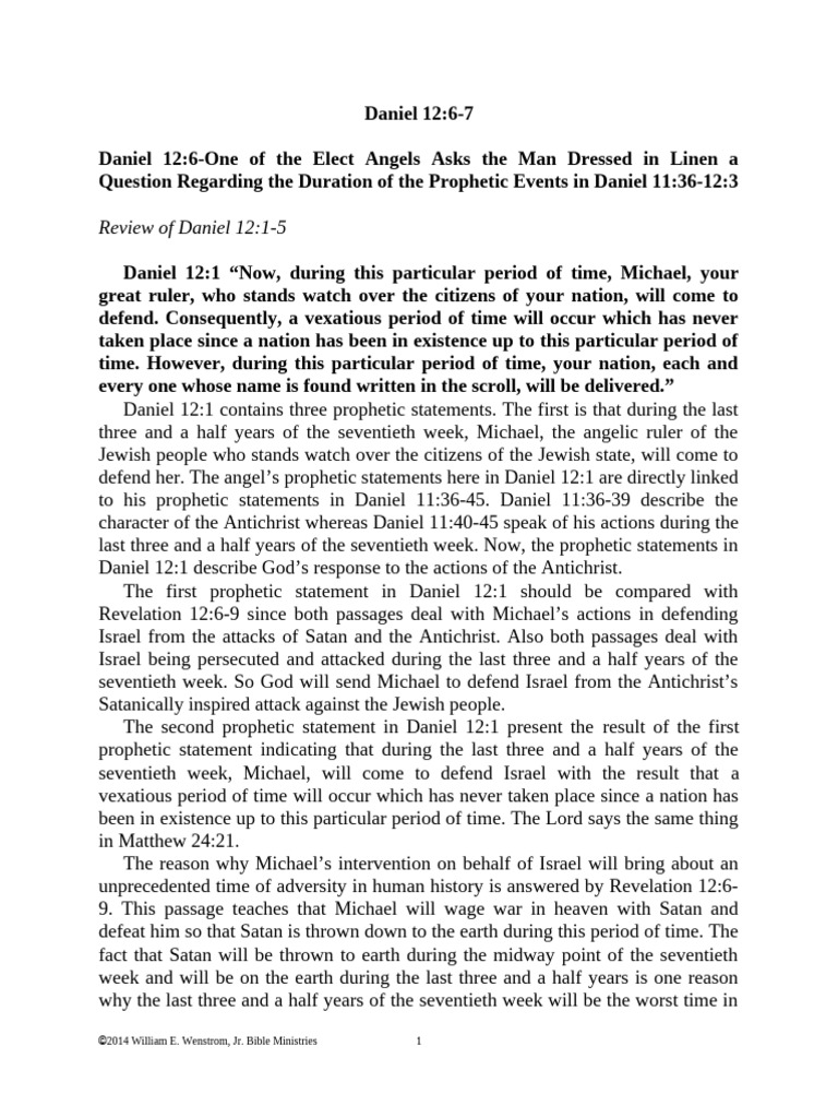 Daniel 12 6 7 Doc | PDF | Prophecy | Revelation