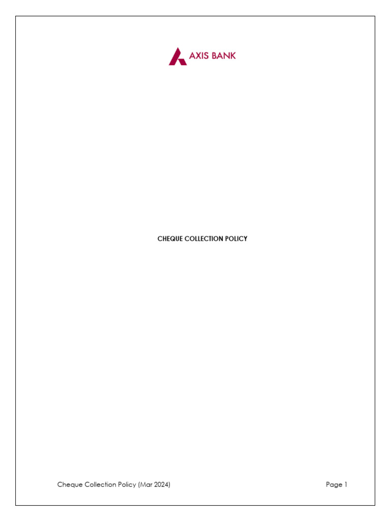 cheque-collection-policy--revised | PDF | Cheque | Banks