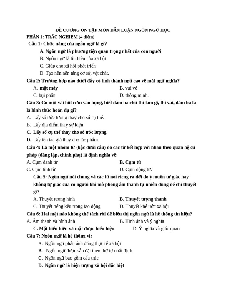 DLNN đề cương ôn tập | PDF