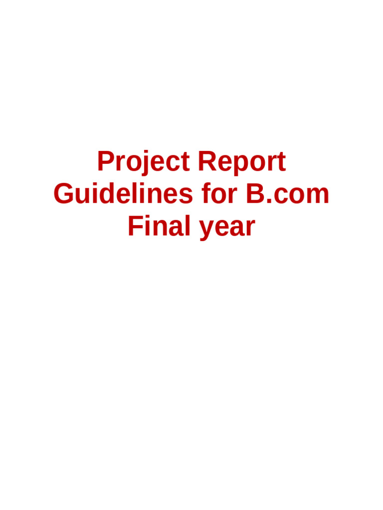 Project Report Guidelines For B.COM Final Year | PDF | Mobile Device ...