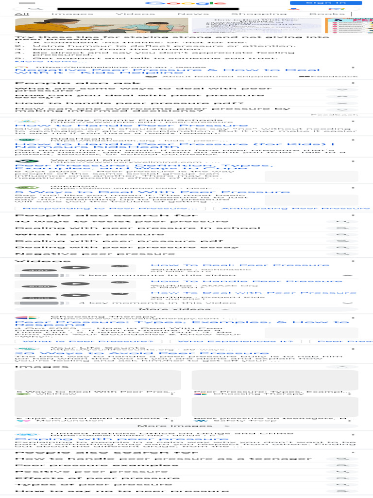 Dealing With Peer Pressure - Google Search | PDF | Behavioural Sciences ...