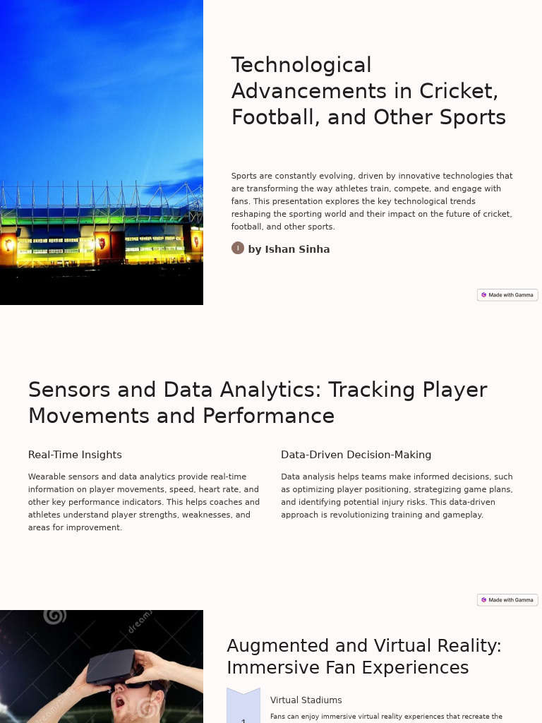 Technological Advancements in Cricket Football and Other Sports | PDF ...