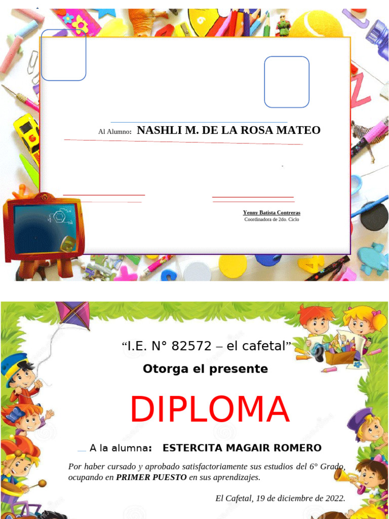 Diplomas en Word Editables 2022 | PDF | Etapas educativas