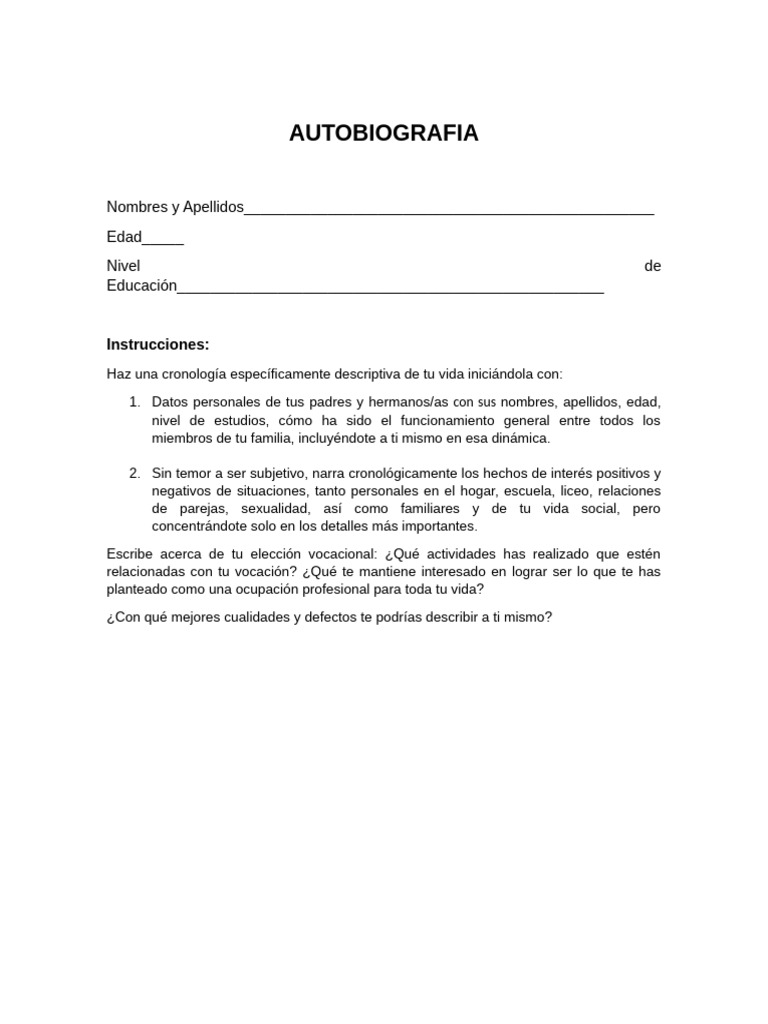 Mi Autobiografía: Un Viaje Personal | PDF