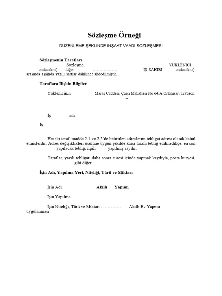 Sozlesme Ornegi | PDF