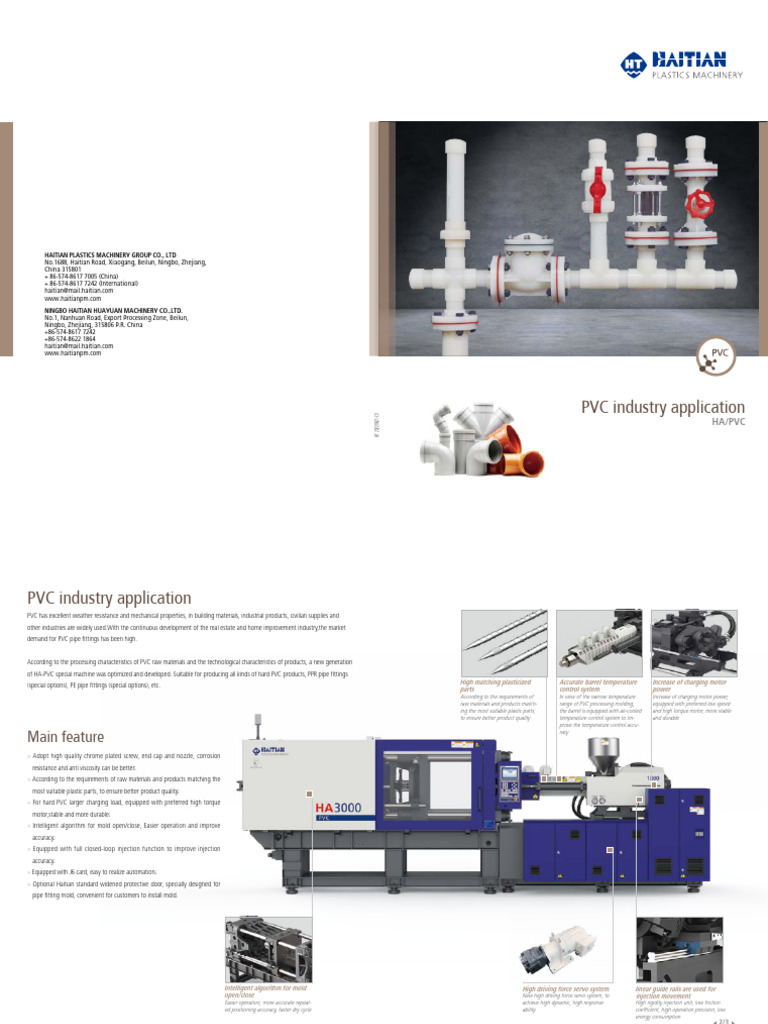 Haitian PVC Machinery Overview | PDF | Pipe (Fluid Conveyance ...