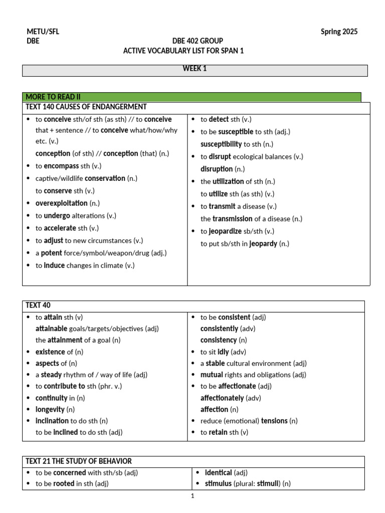 2024-25 402 Active Vocabulary List For Span 1 | PDF | Censorship ...