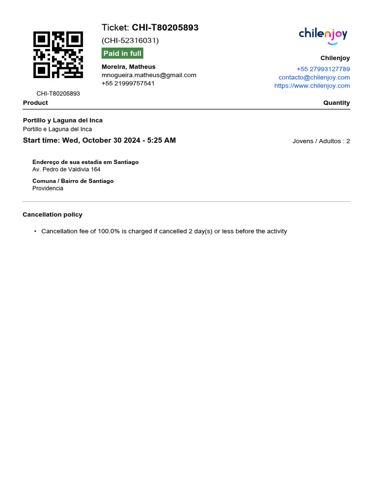 Travel Confirmation for Matheus | PDF