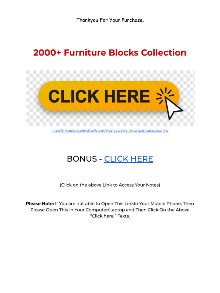 2000+ Furniture Blocks Collection Access | PDF