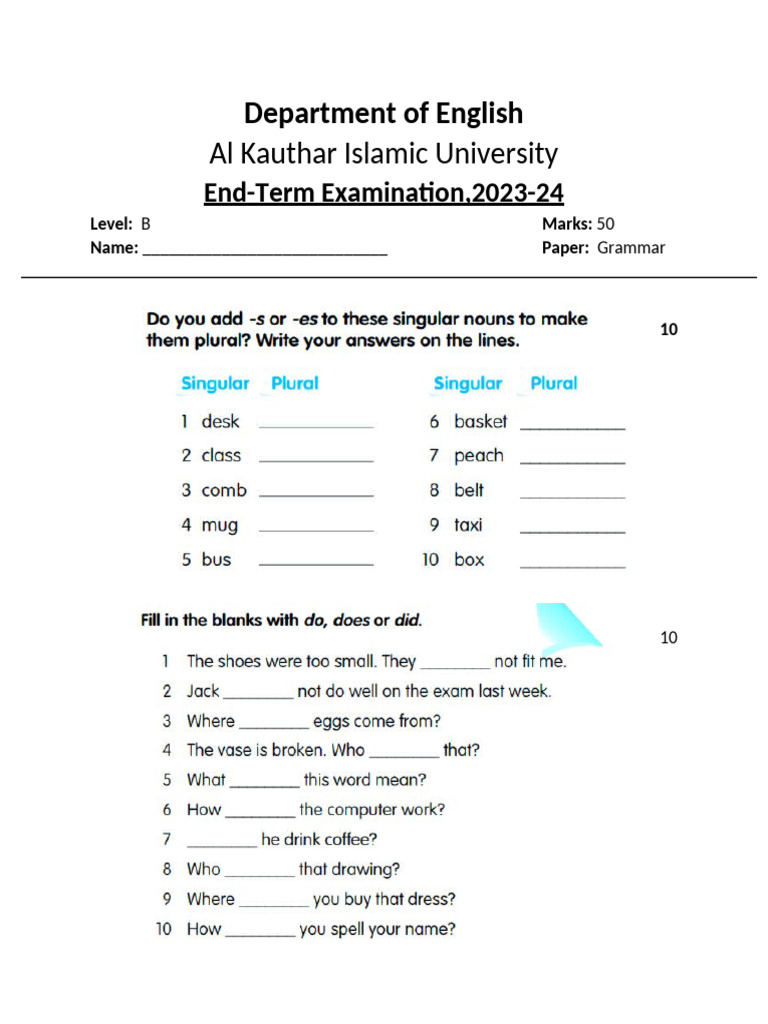 Grammar Level B | PDF