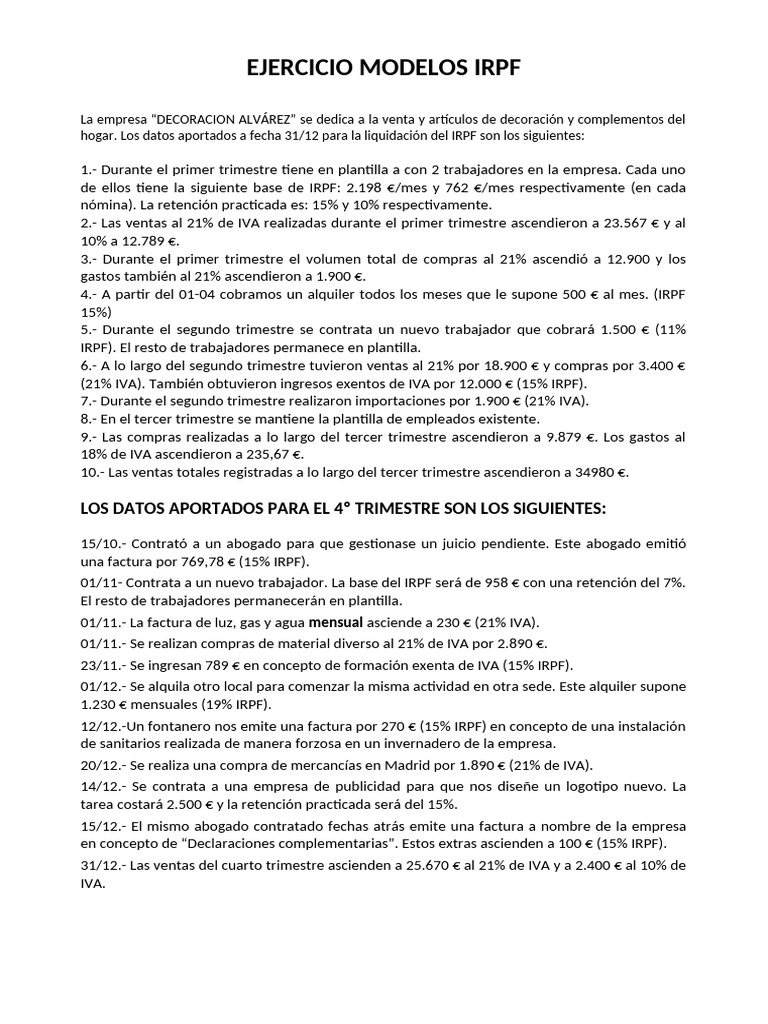 Ejercicio 5 - Irpf | PDF