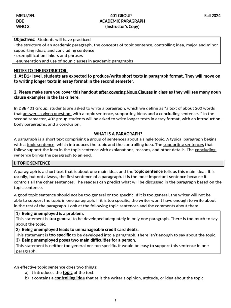 Academic Paragraph Writing Guide | PDF | Artificial Intelligence ...