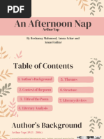 Arthur Yap - An Afternoon Nap | PDF