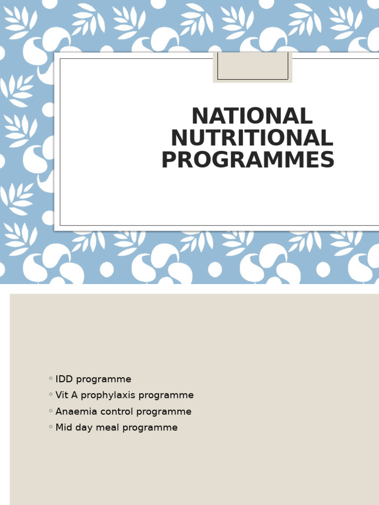 Nutritional Programmes | PDF | Cooking