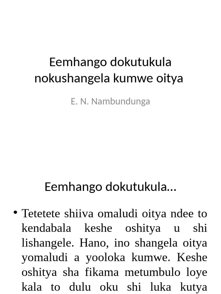 OshiWambo Traditional House Guide | PDF
