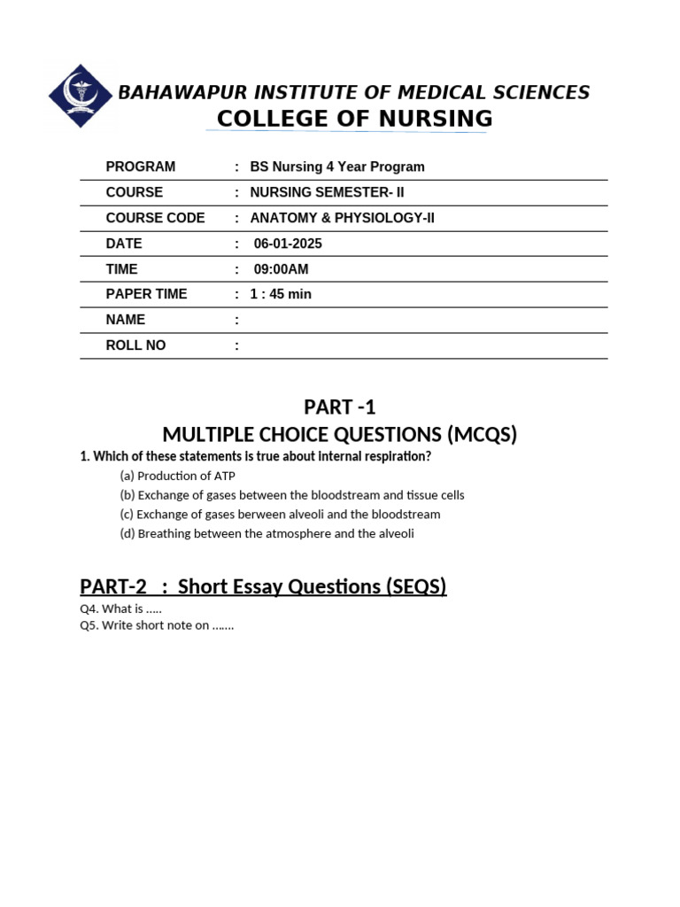 Mid Term Paper Format | PDF