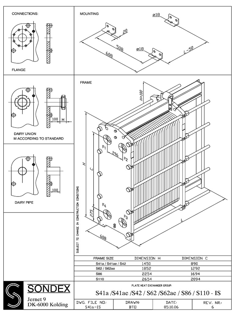 Int. de Calor Placas SONDEX S41a-Is | PDF