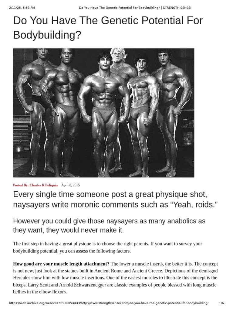 Do You Have The Genetic Potential For Bodybuilding - STRENGTH SENSEI ...