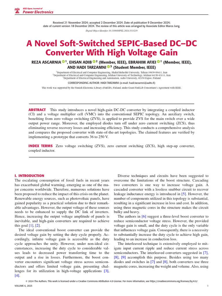 A_Novel_Soft-Switched_SEPIC-Based_DCDC_Converter_With_High_Voltage_Gain | PDF | Electronic ...