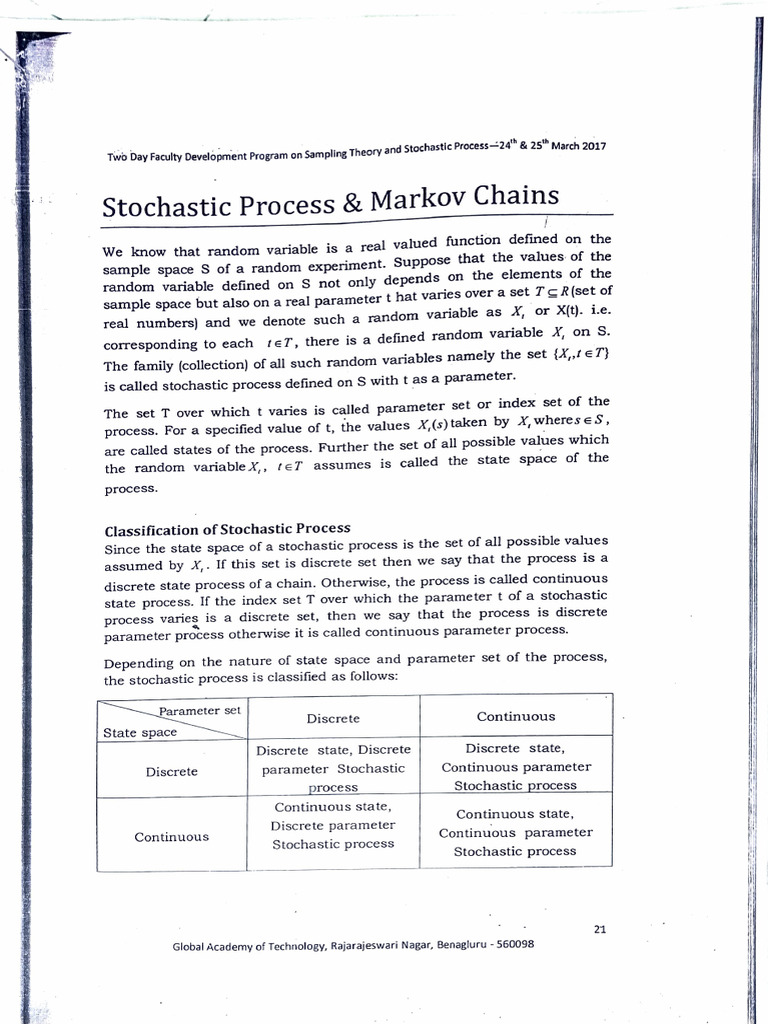 Module 2 Markov Chain and Stochastic Process | PDF | Markov Chain | Stochastic Process