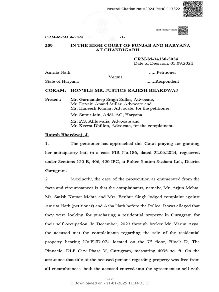 CRM-M 34136 2024 05 09 2024 Final Order | PDF | Bail | Common Law