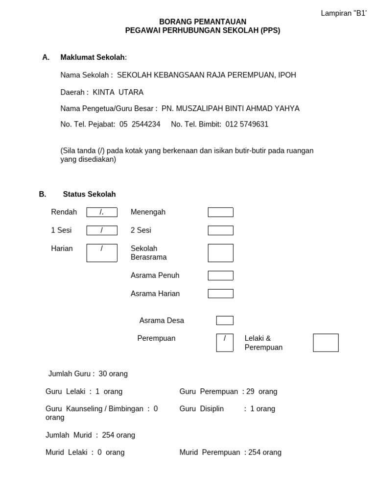 BORANG LAPORAN BULAN 9 PPS DISIPLIN 2024 | PDF