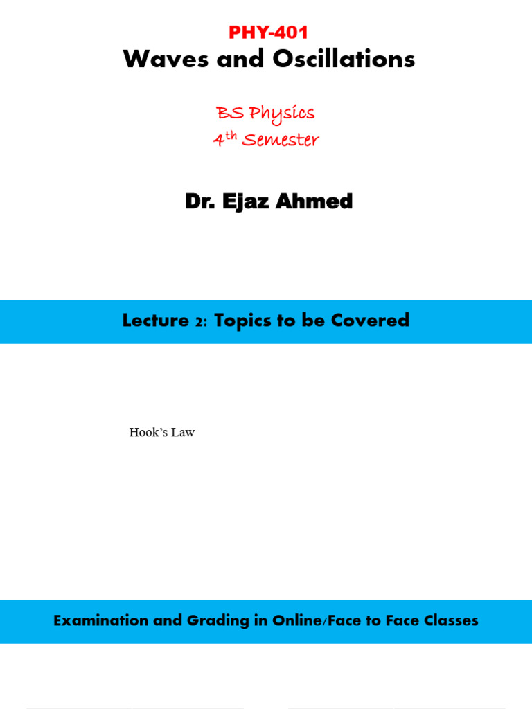 Lecture 2 | PDF | Oscillation | Classical Mechanics