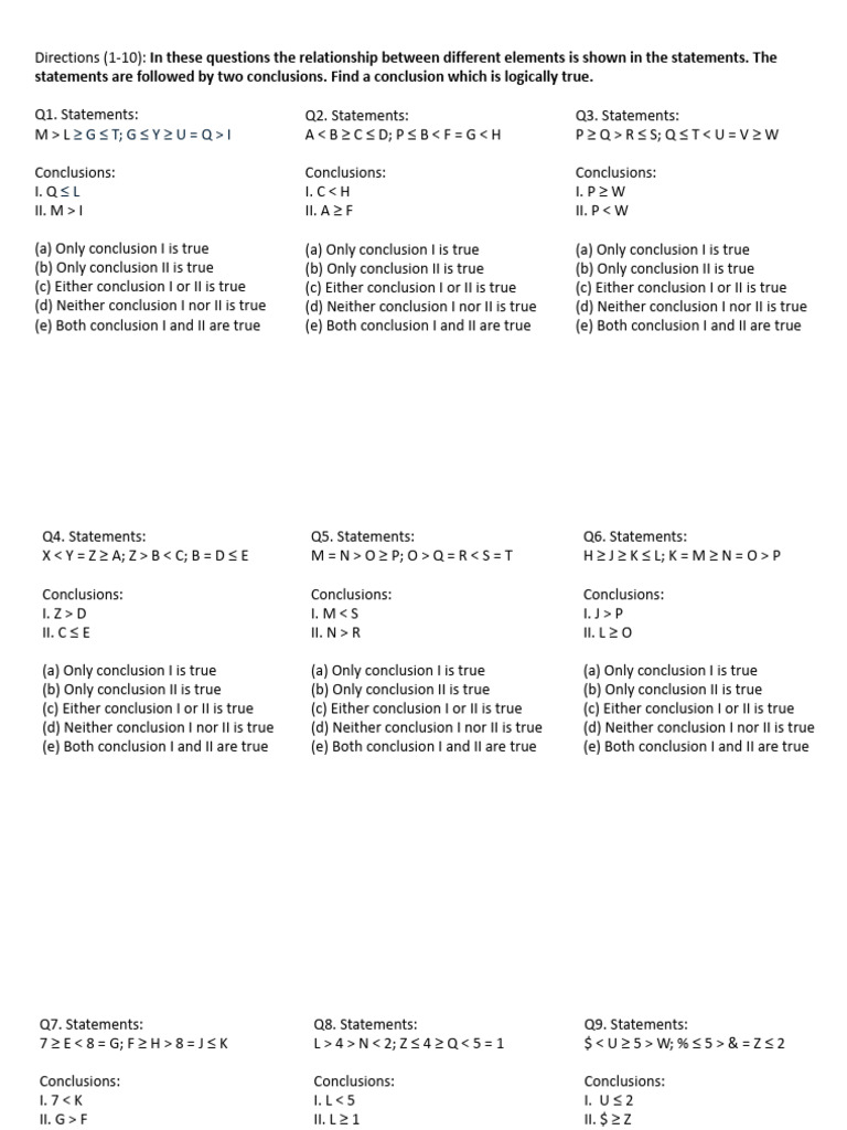 Inequality Set 1 by @LuciferBanker | PDF | Logic | Mathematical Logic