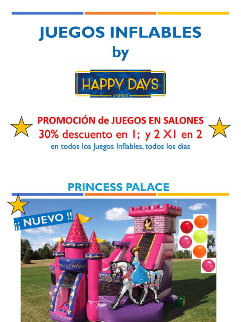 CATALOGO JUEGOS INFLABLES 2024 - Salones | PDF