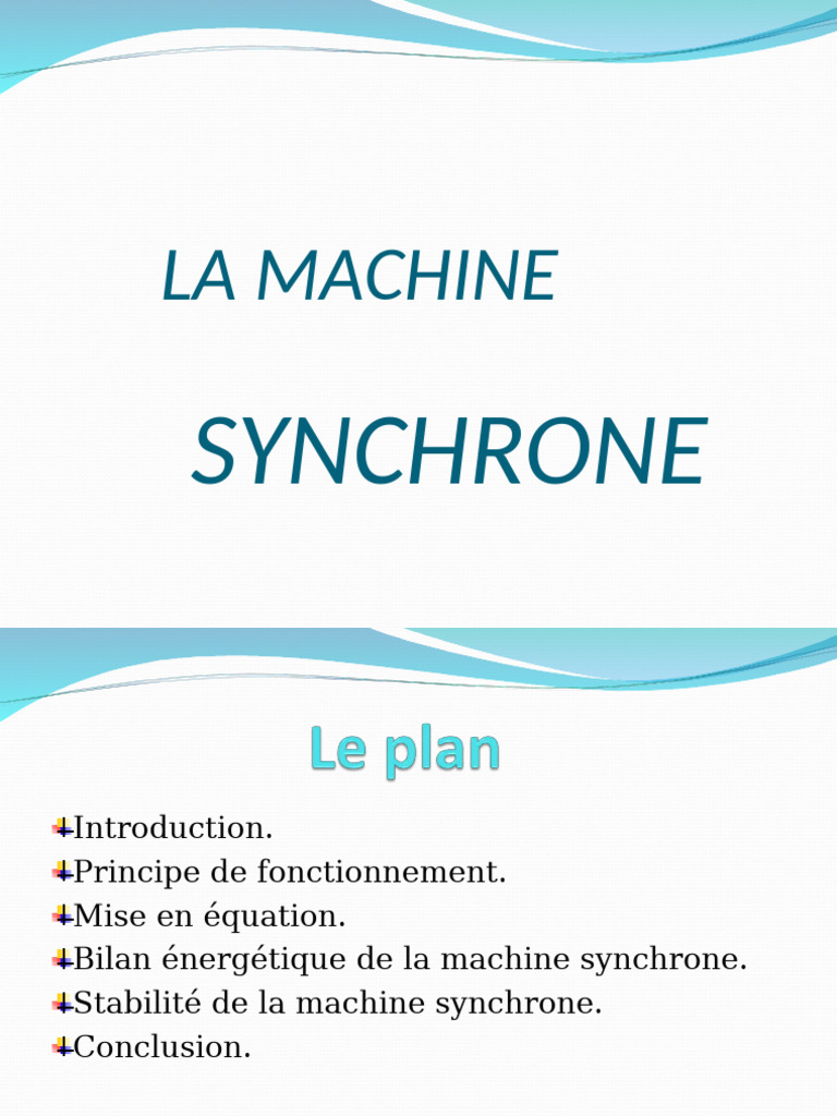 Machine Synchrone Partie 1 | PDF | Inducteur | Puissance (physique)