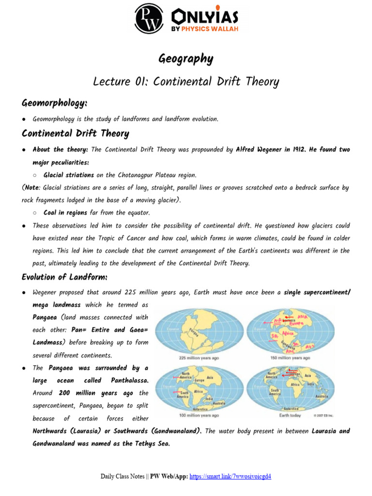 Geography 01: Daily Class Notes | PDF | Glacier | Geomorphology