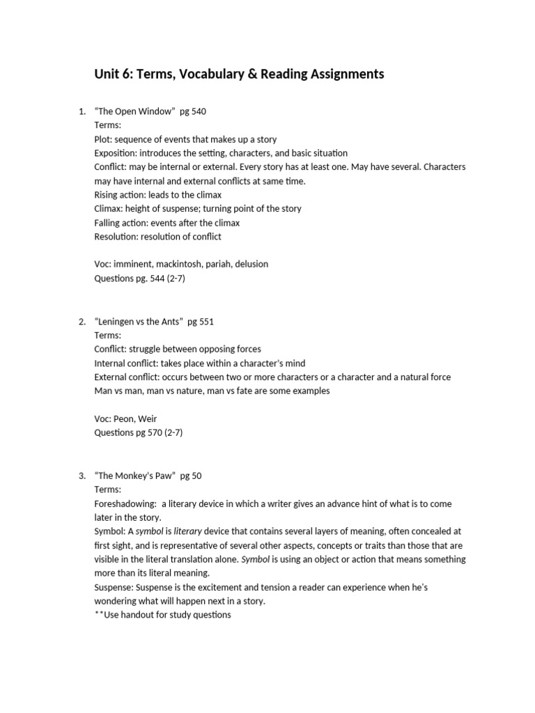 Unit 6 Terms Vocab | PDF