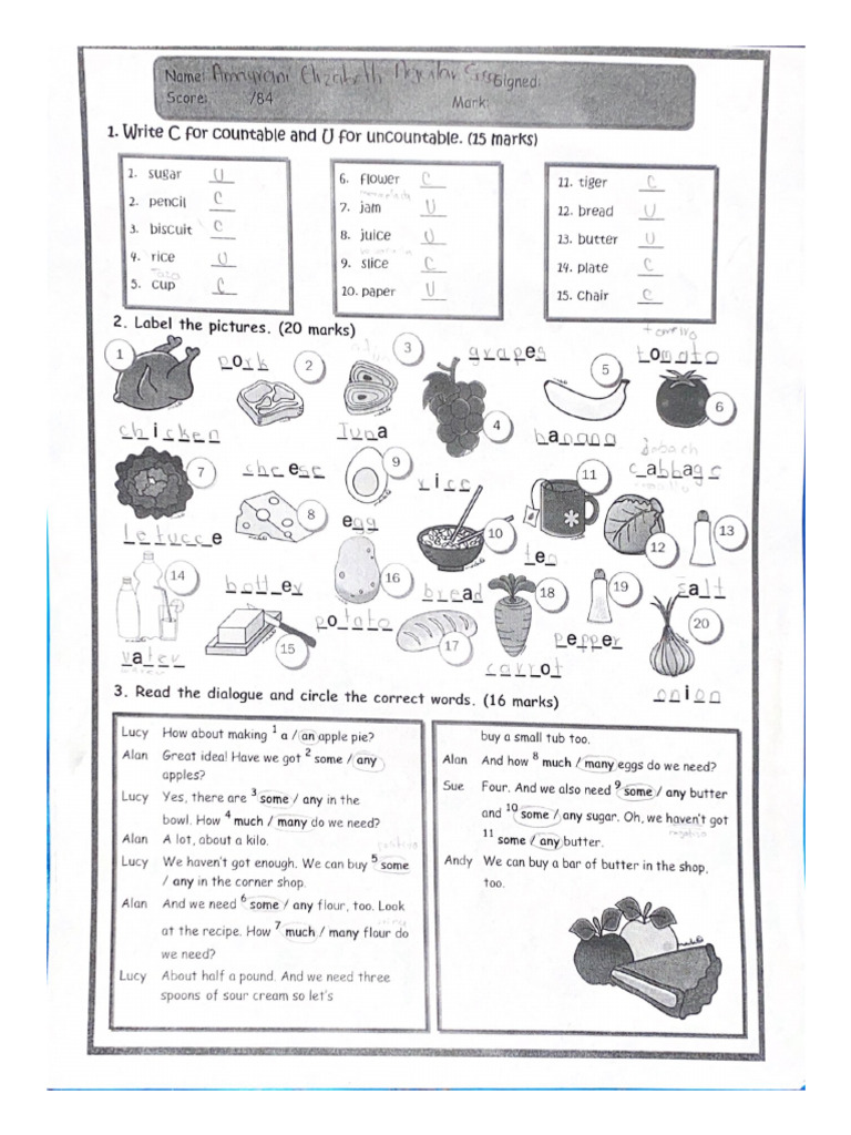 1. Write C for countable and U for uncountable. (15 marks) | PDF
