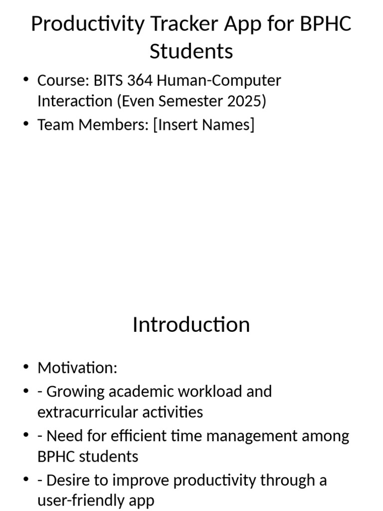Productivity Tracker Presentation | PDF