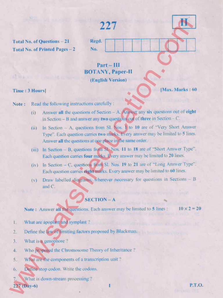 Botany II (EM) | PDF